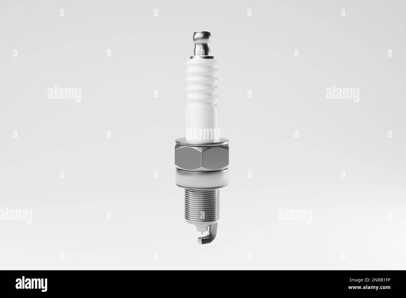 One Spark Plug isolated on White Background Stock Photo - Alamy