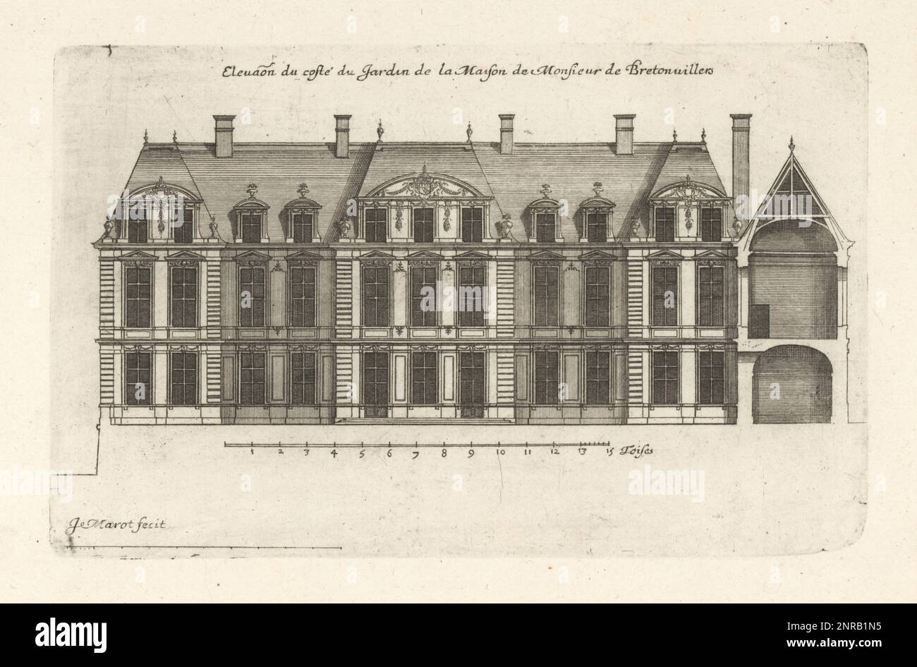 Elevation of the garden side of the house of Alexandre le Ragois de ...