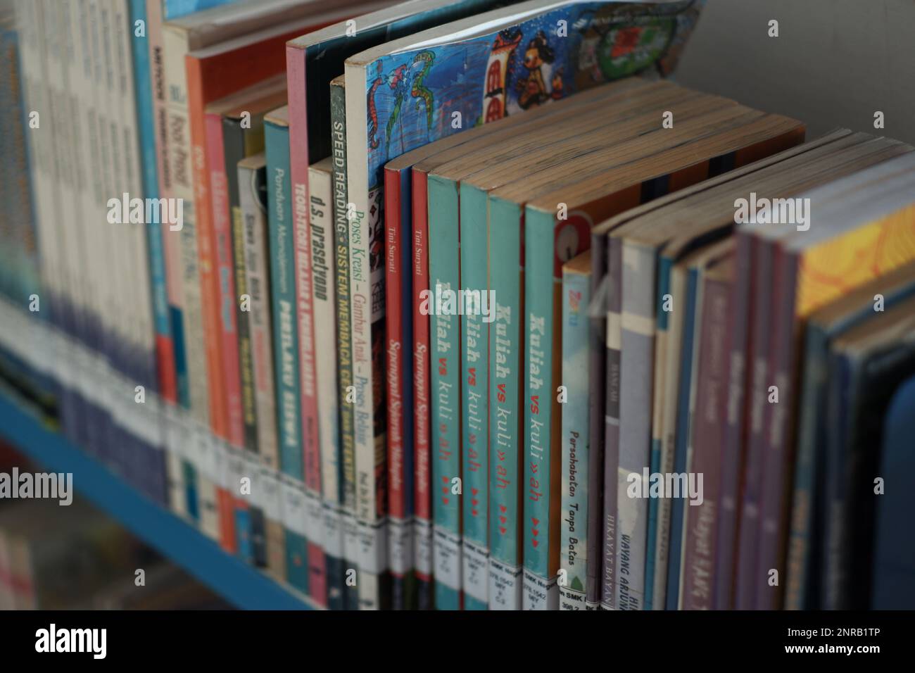 School Textbooks, Neatly Arranged On Shelves, In The Village Of Air ...
