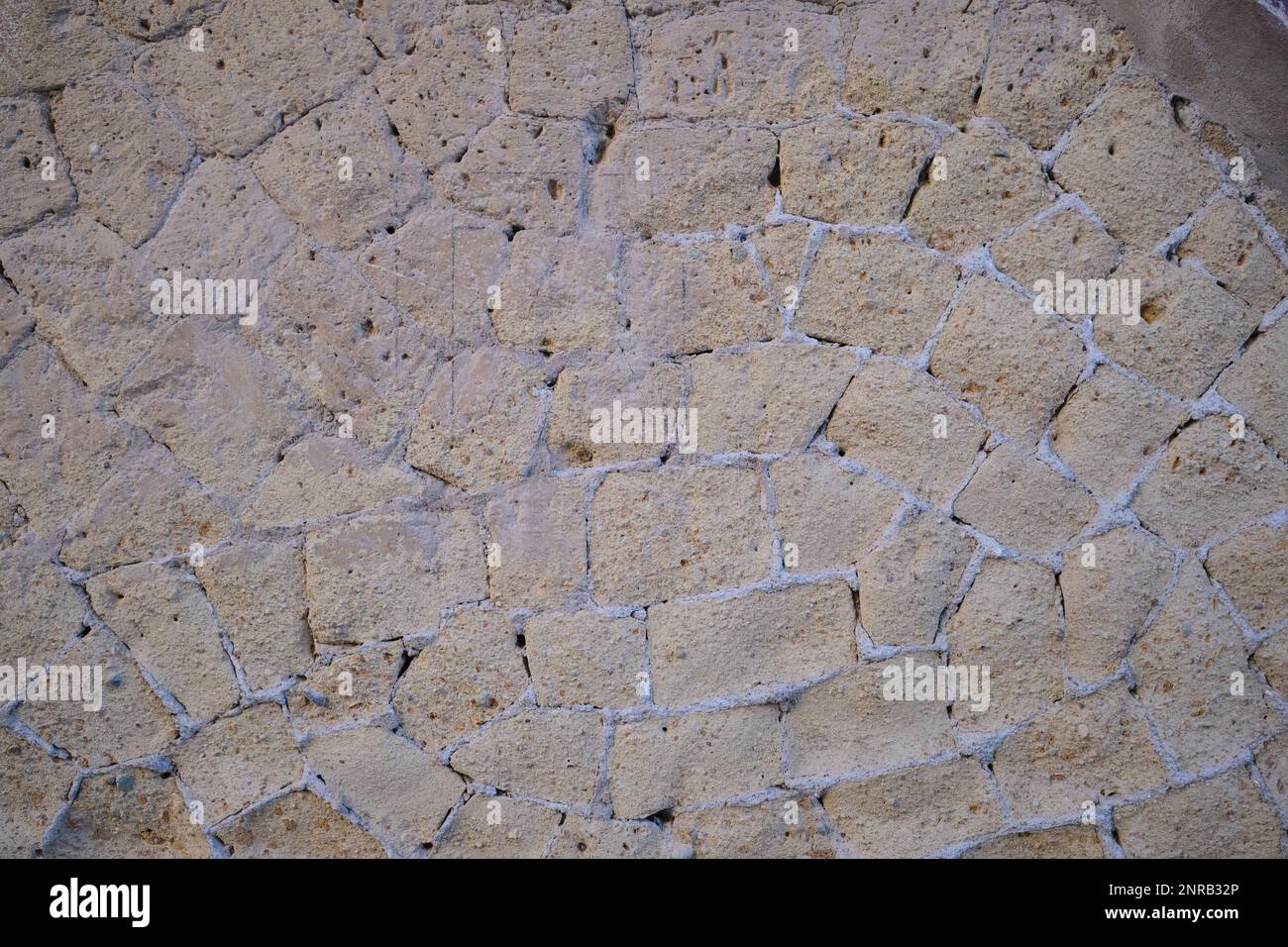 A close up, detail view of the messy, crooked brick wall work at Casa ...