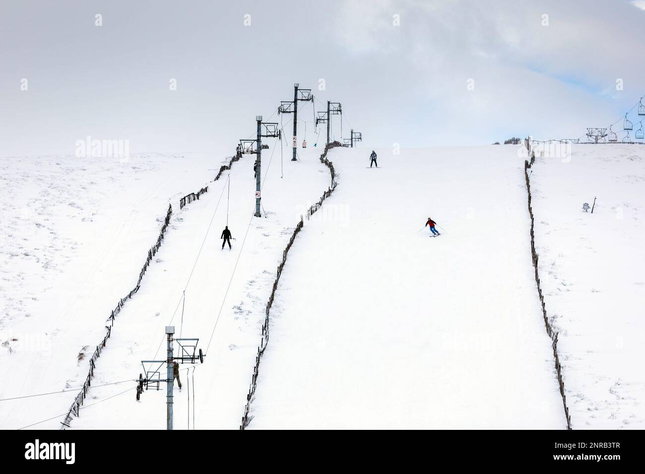 File photo dated 30/12/22 of people skiing at The Lecht Ski Centre at ...
