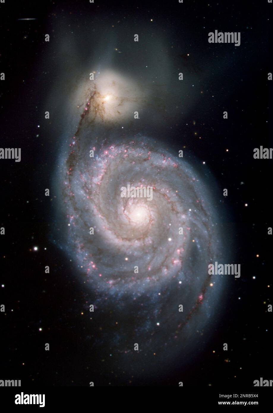 This image made available by NASA shows the Whirlpool galaxy, which is ...