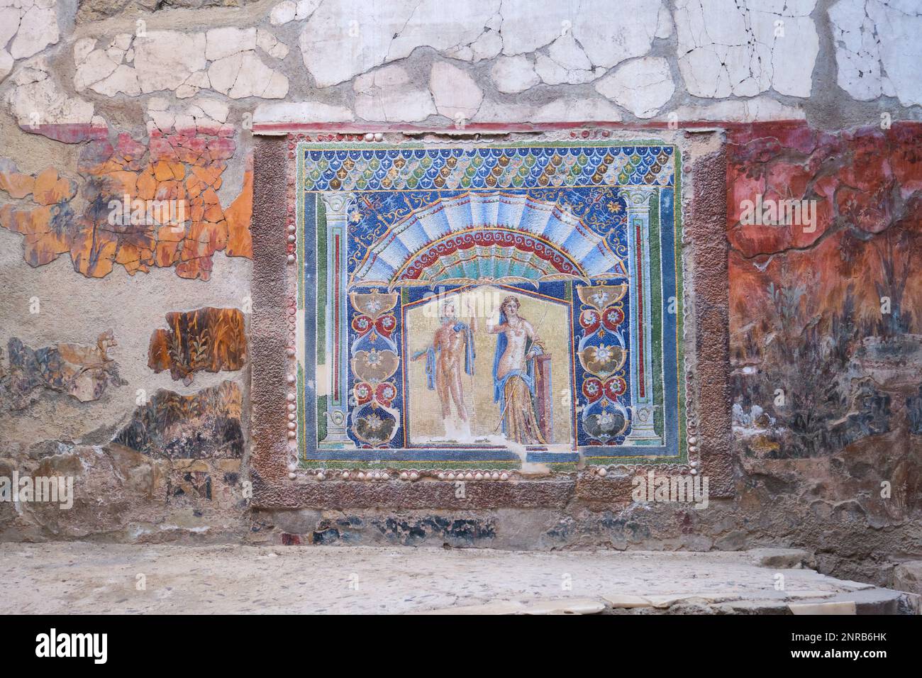 A view of the intricate, detailed wall tile mosaic artwork at the House ...