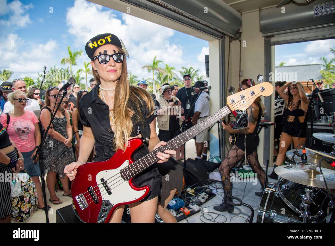 Daisy Dead of The Dead Deads performs during the 2015 Motorhead MotorBoat cruise, The Loudest ...