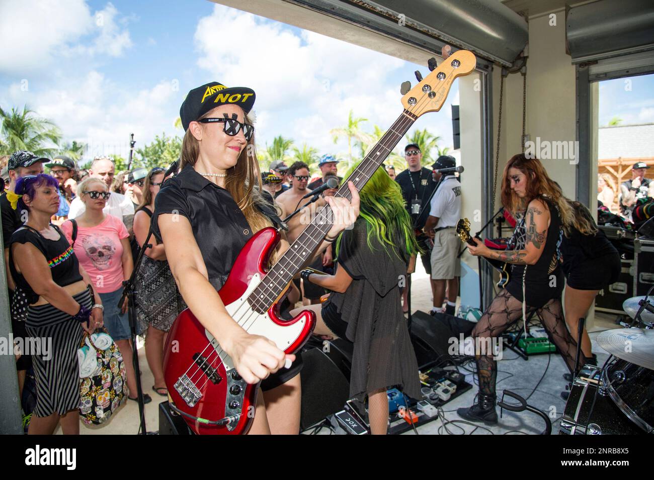 Daisy Dead of The Dead Deads performs during the 2015 Motorhead MotorBoat cruise, The Loudest ...