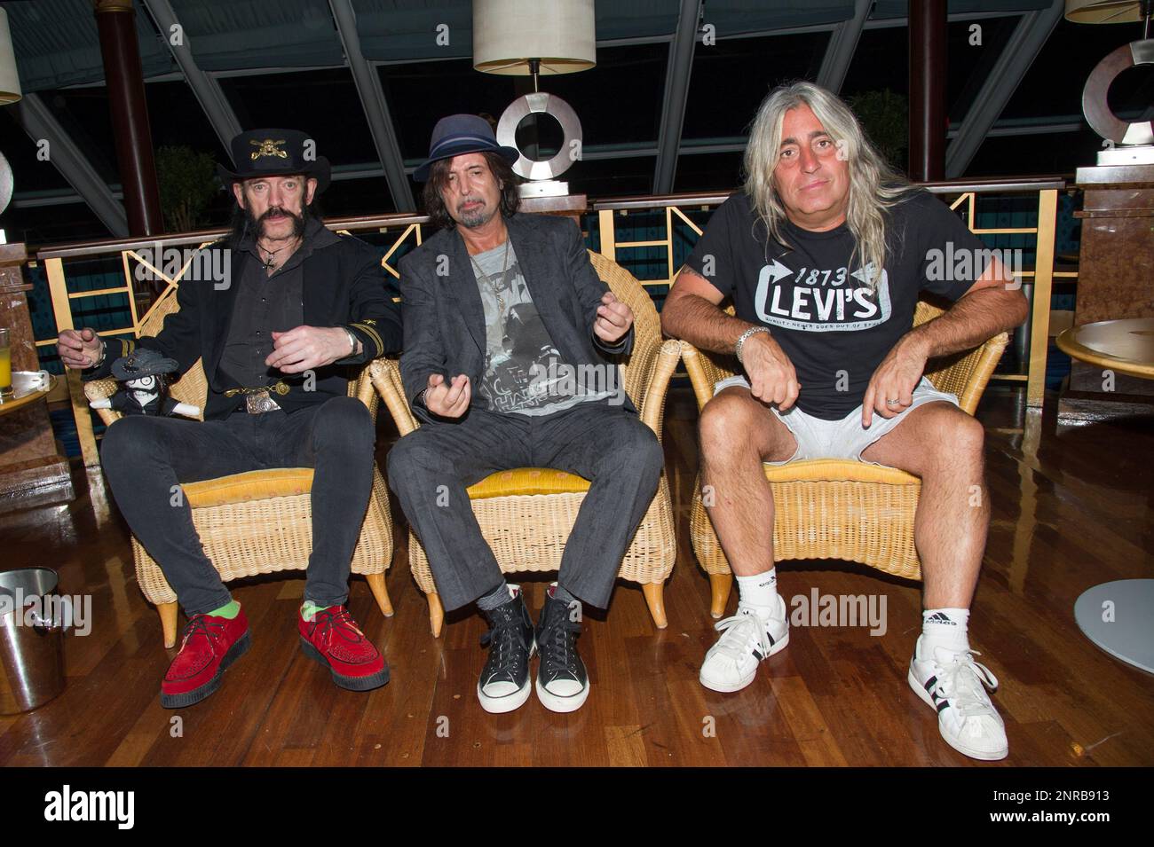 Lemmy Kilmister, Phil Campbell and Mikkey Dee of Motorhead at the 2015 Motorhead MotorBoat ...