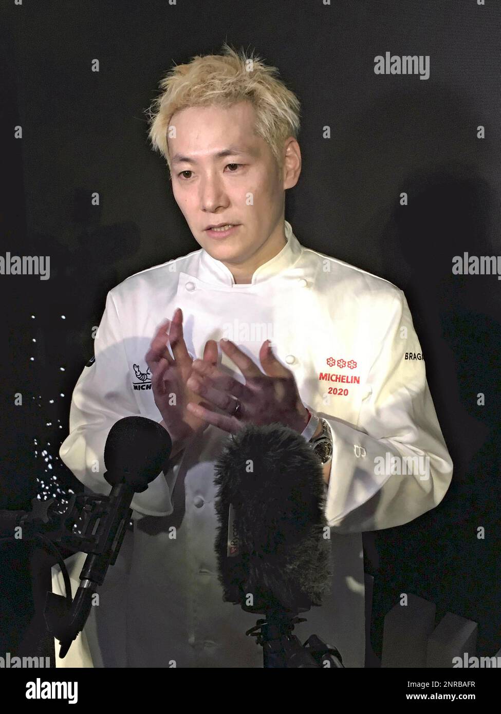 Kei Kobayashi, Chef of the restaurant Kei speaks after being awarded ...