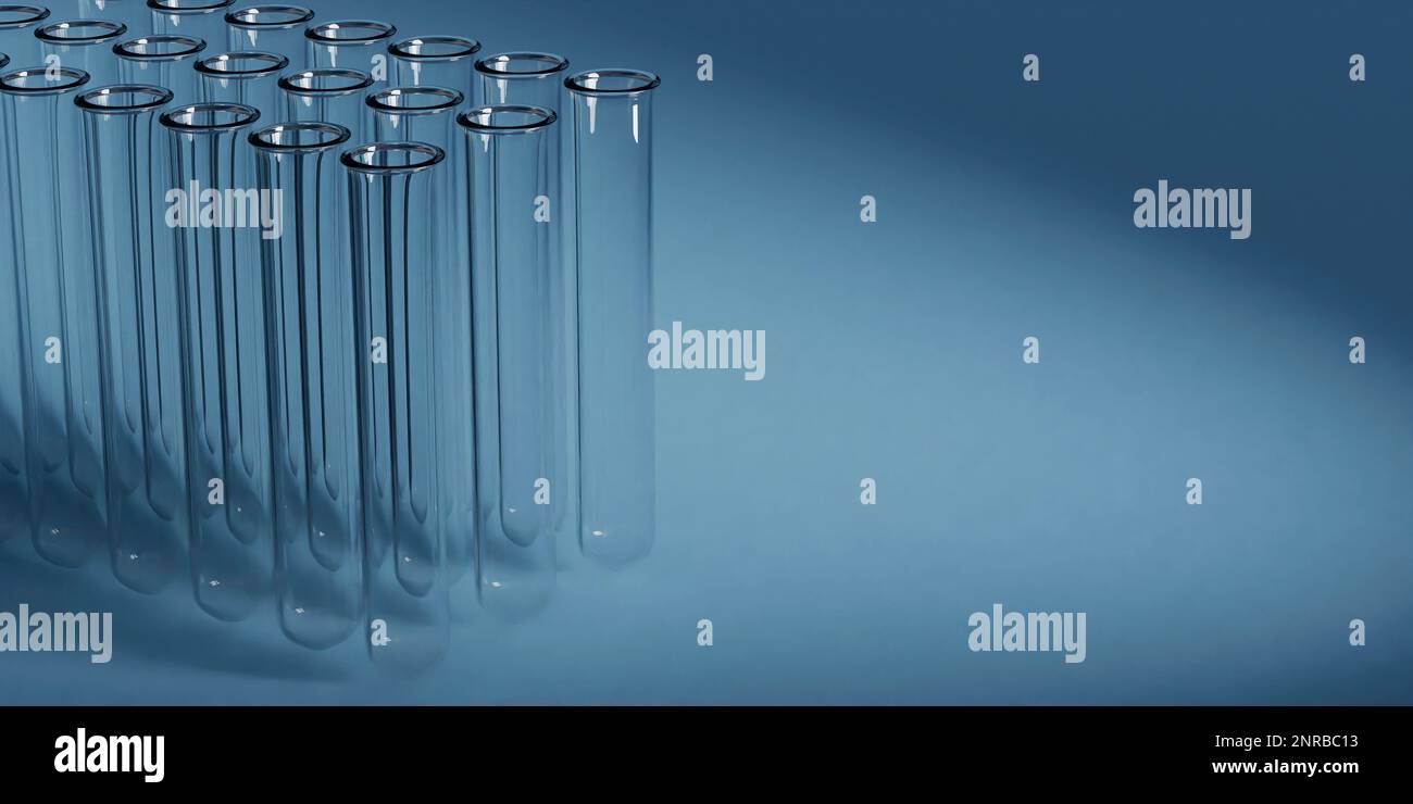 Empty Chemical lab glass tubing on tube background. 3d rendering Stock ...