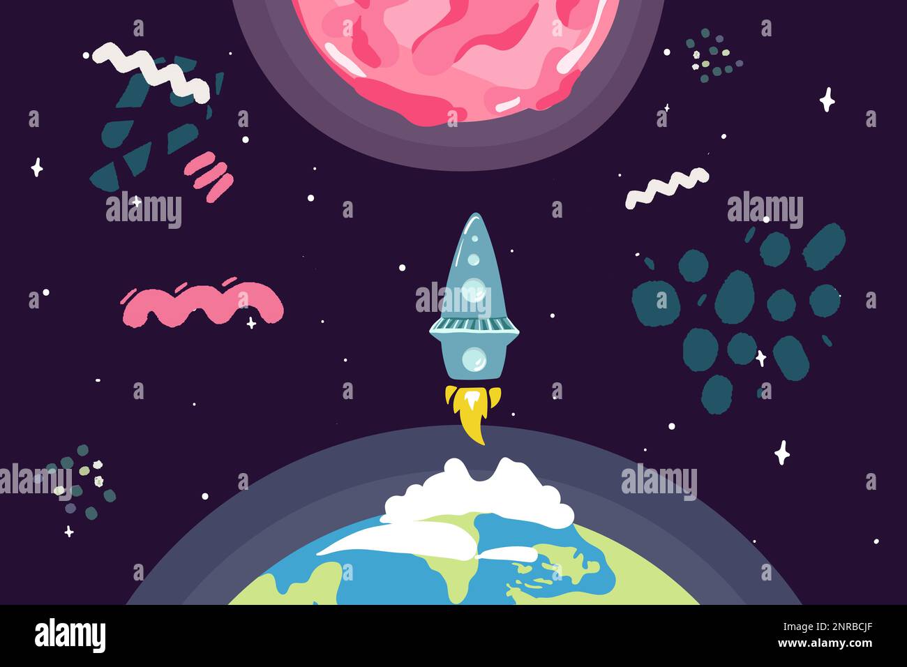 Astronauts characters set in flat cartoon style. Human spaceman and a ...