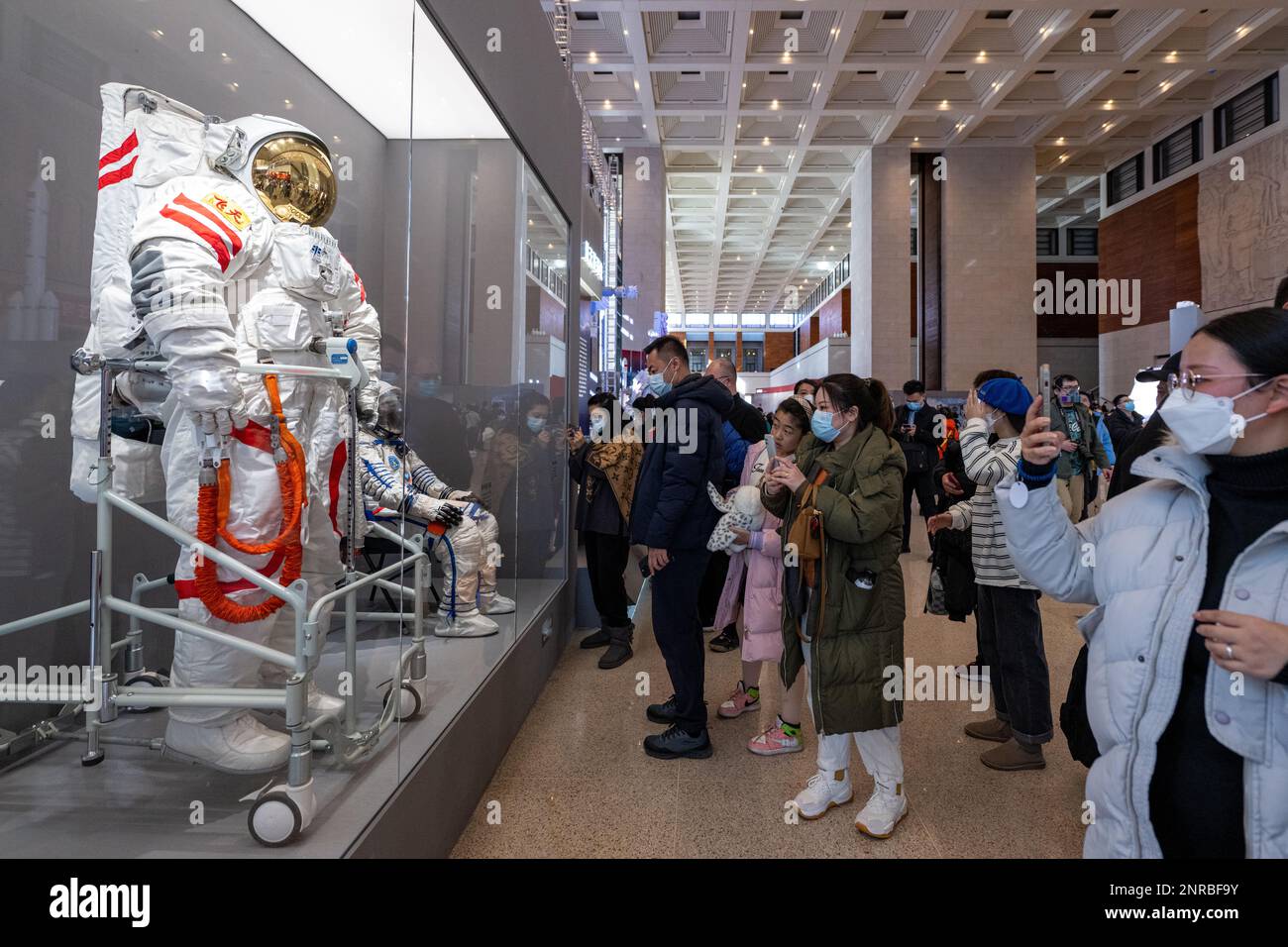 An exhibition on the achievements of China's manned space program ...