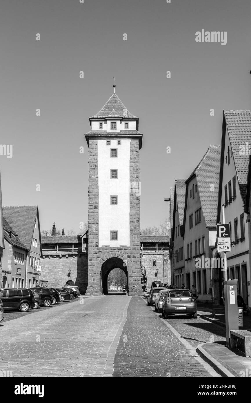 Rothenburg, Germany - April 19, 2015: town gate in Rothenburg, germany ...