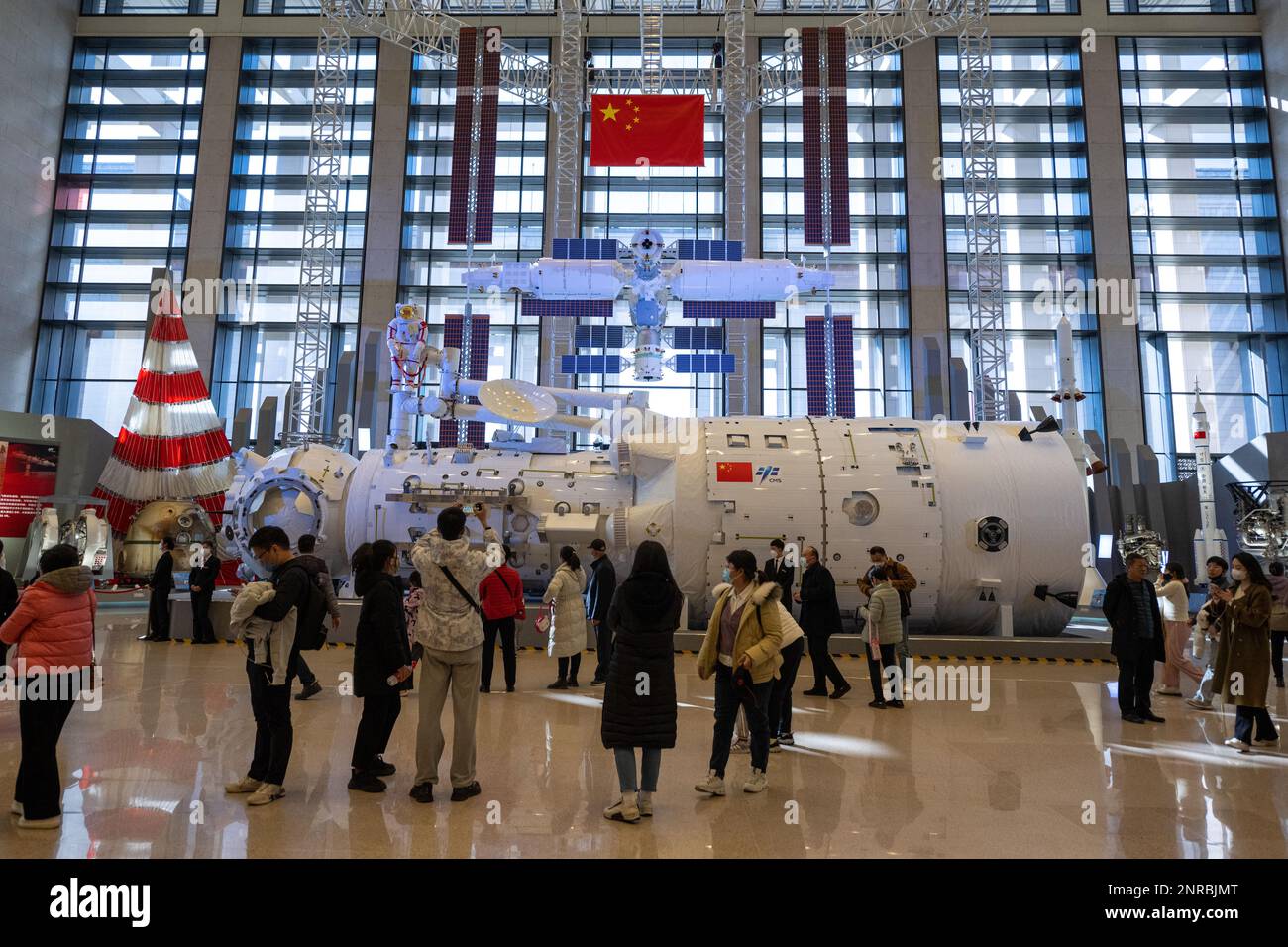 An exhibition on the achievements of China's manned space program throughout the past three ...