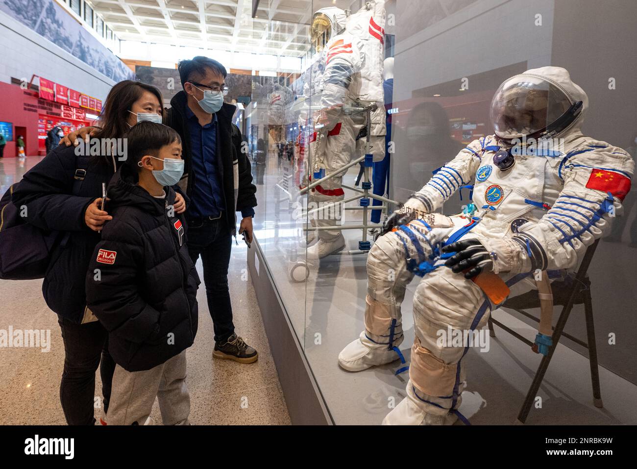 An exhibition on the achievements of China's manned space program ...