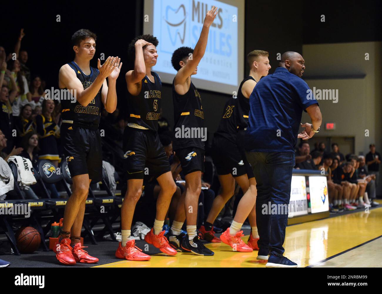 TEMECULA, CA - JANUARY 25: Rancho Christian coach Ray Barefield and the ...