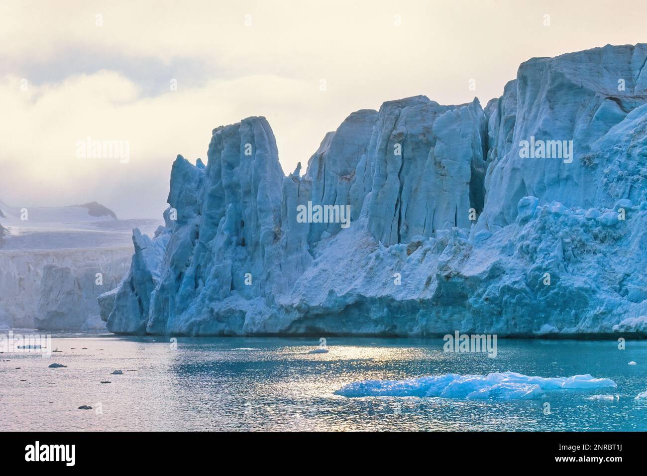 View at a glacier by the sea in Svalbard island Stock Photo - Alamy