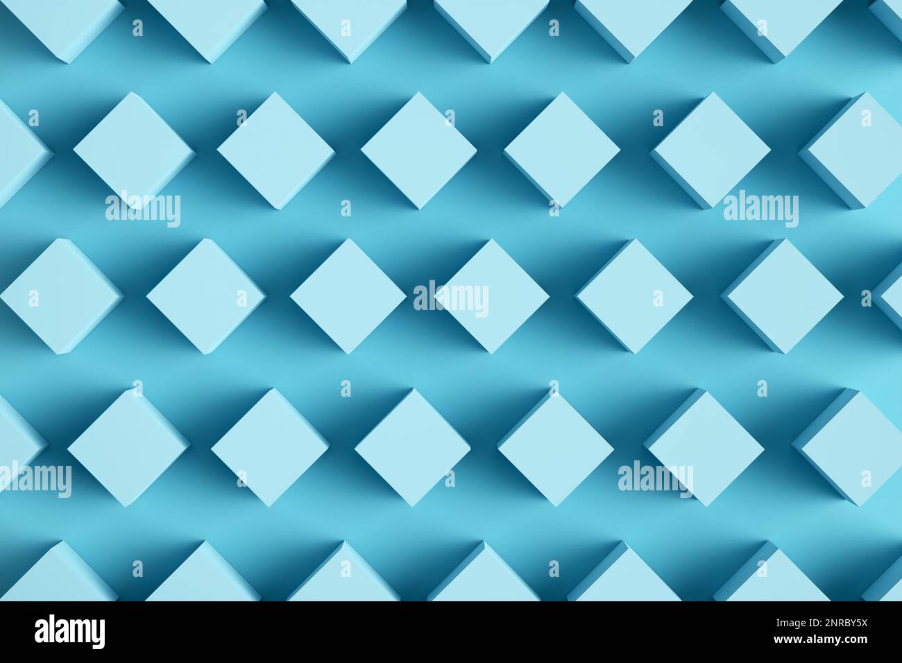 Cube blocks on blue background. Abstract 3d rendering of geometric ...