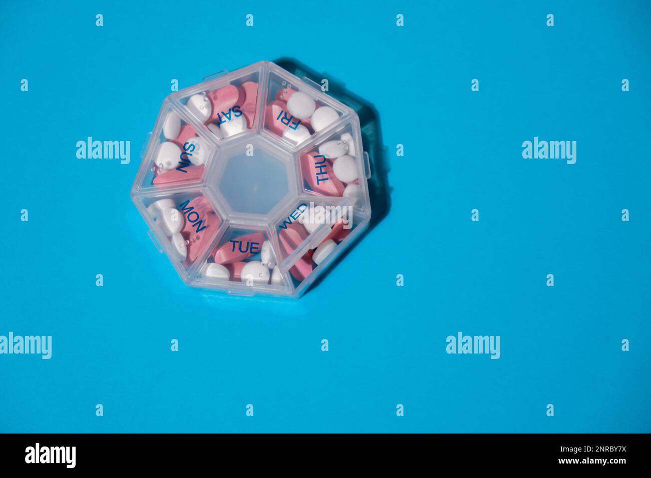 Organizer weekly shots on blue background with Copy space for your text ...