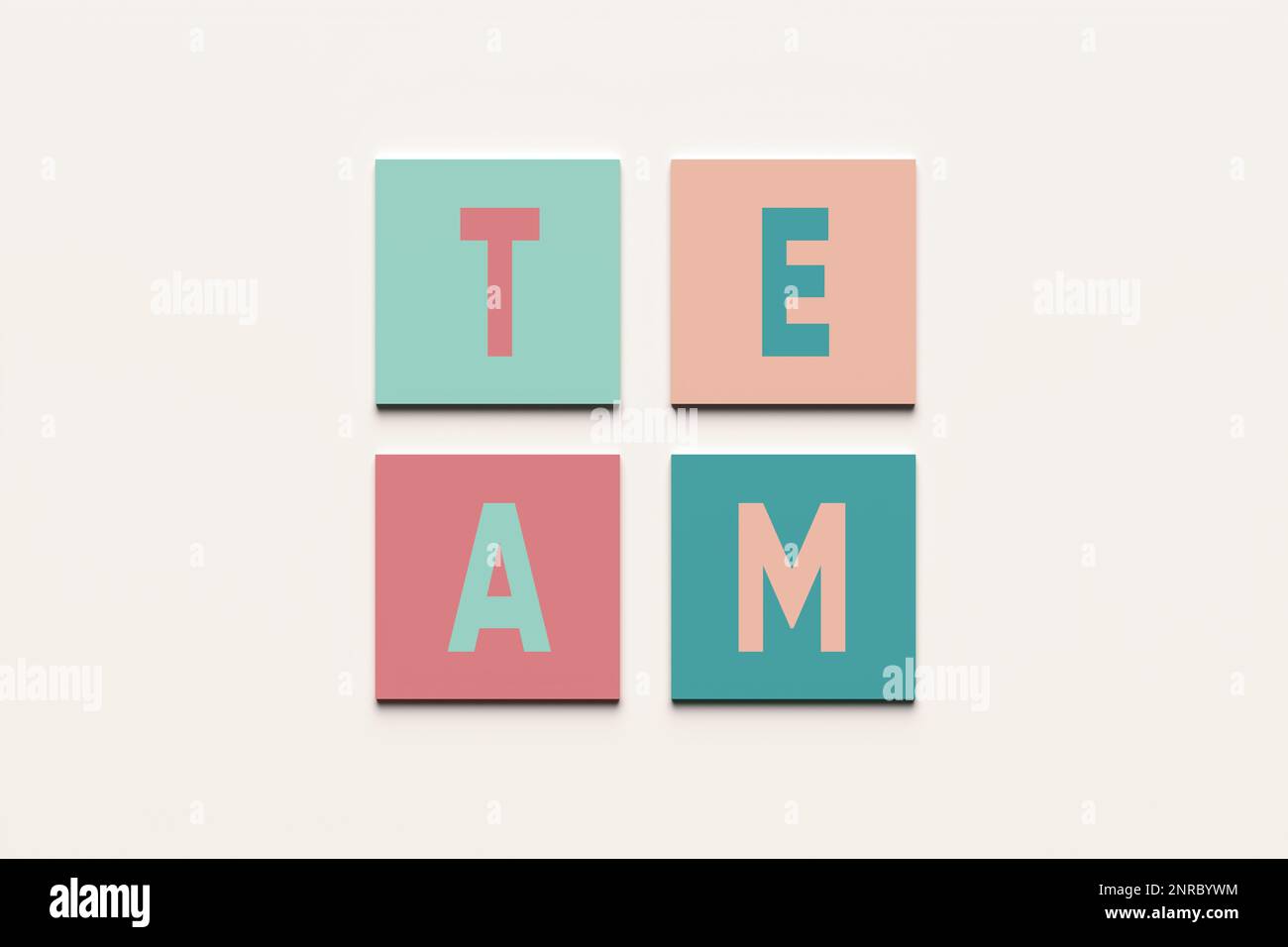 Team and teamwork in business or education concept. The word team on ...