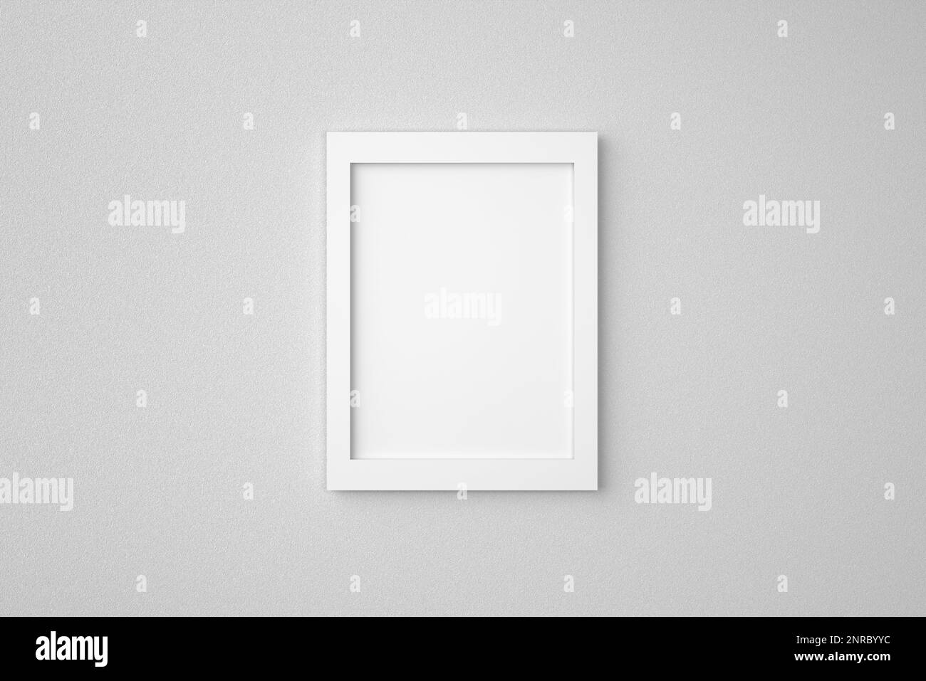 Minimal blank or empty rectangle picture frame hanging on white wall ...