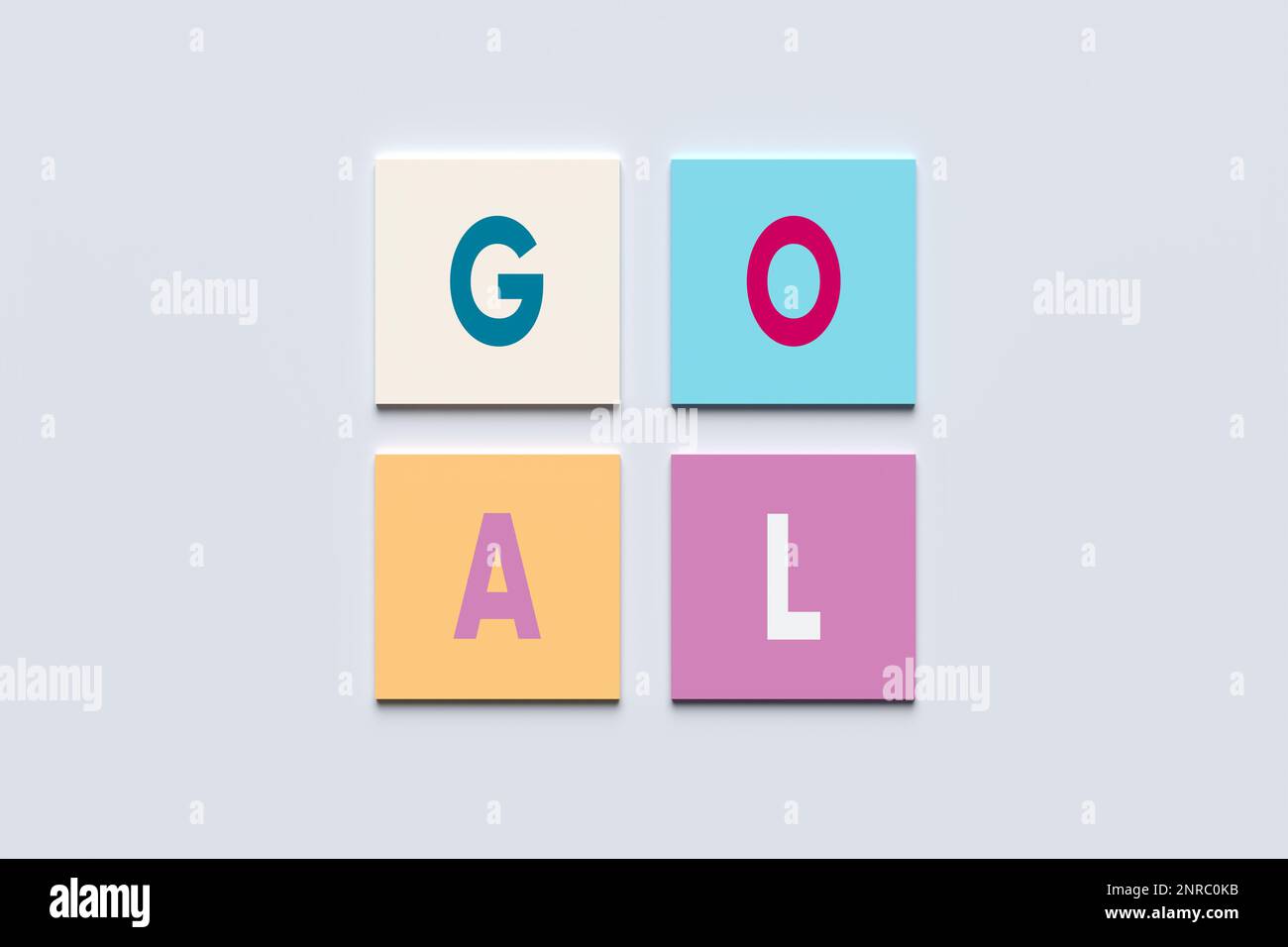 The word goal on pastel colored square blocks. Personal or business ...