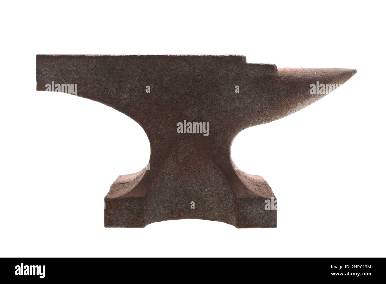 Miniature steel single horn anvil on white background Stock Photo - Alamy