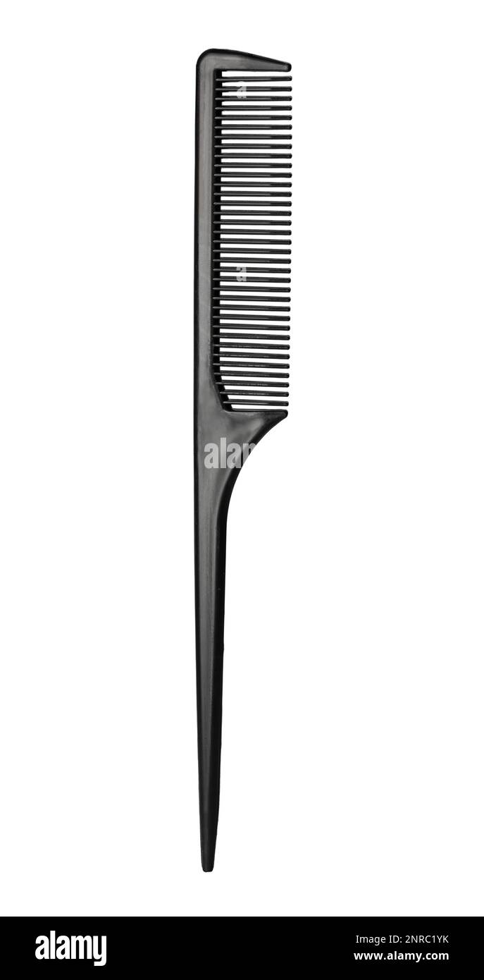 Classic Plastic Long Handled Hair Comb Isolated On White Stock Photo ...
