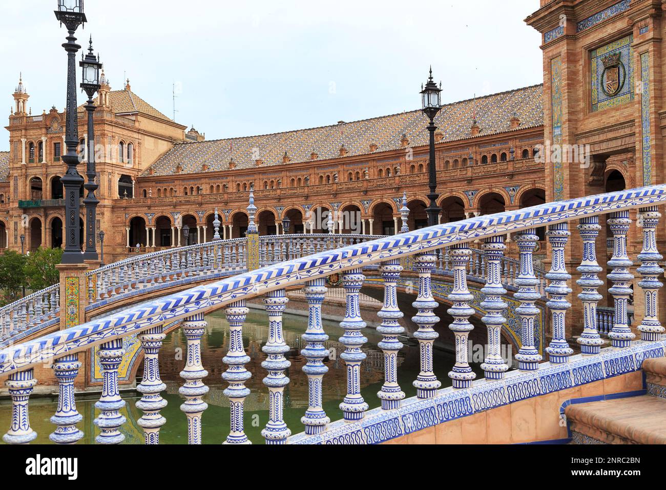 SEVILLE, SPAIN - MAY 21, 2017: These are the railing of the bridges ...
