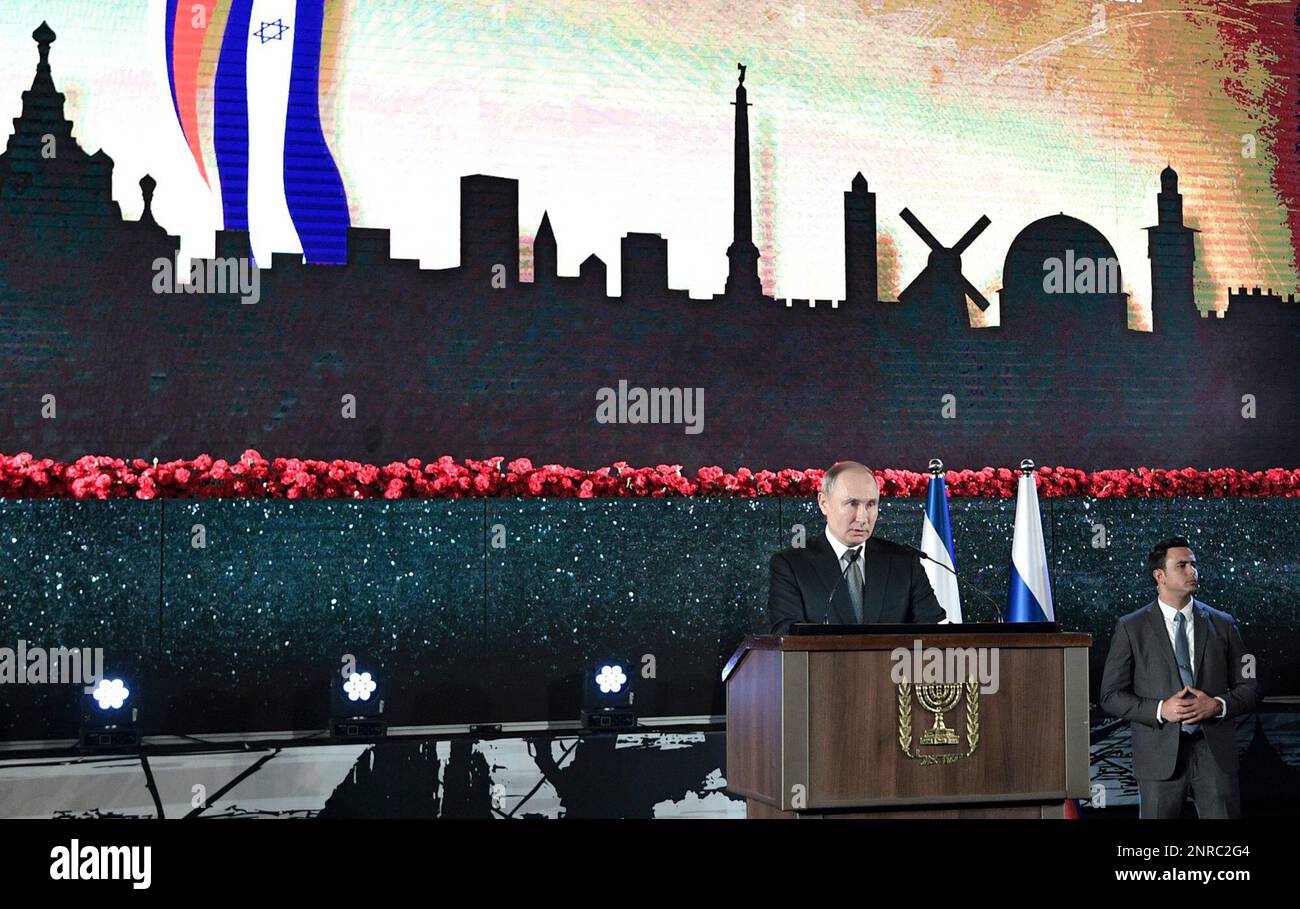 Russian President Vladimir Putin attends an unveiling ceremony of the ...