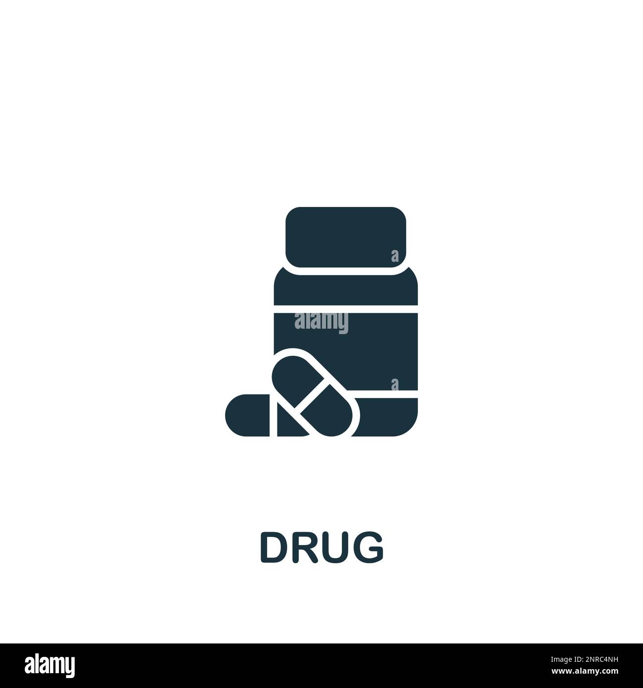 Drug icon. Monochrome simple sign from pharmacy collection. Drug icon ...