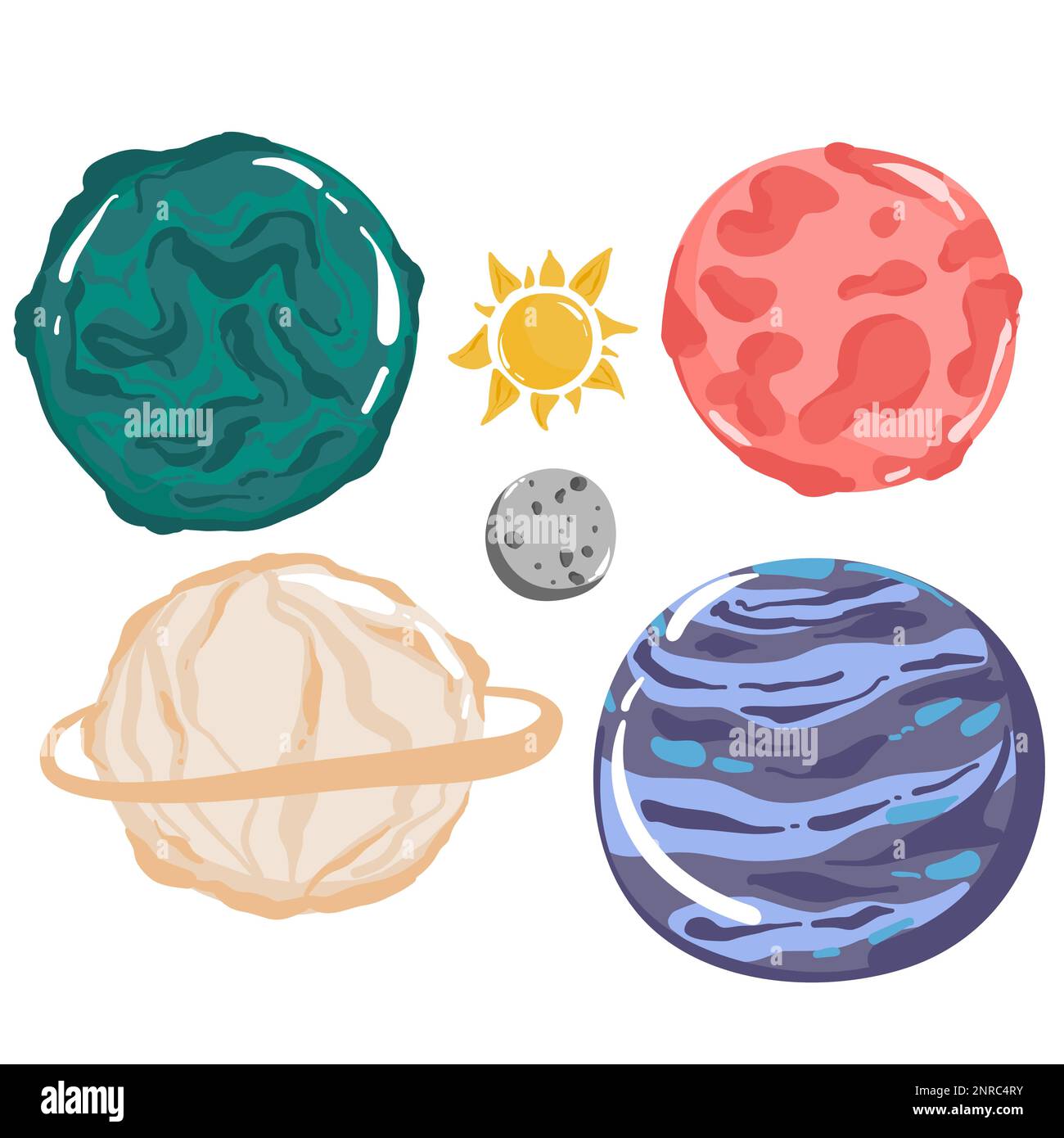 Alien planets vector cartoon set of space game user interface, ui or ...