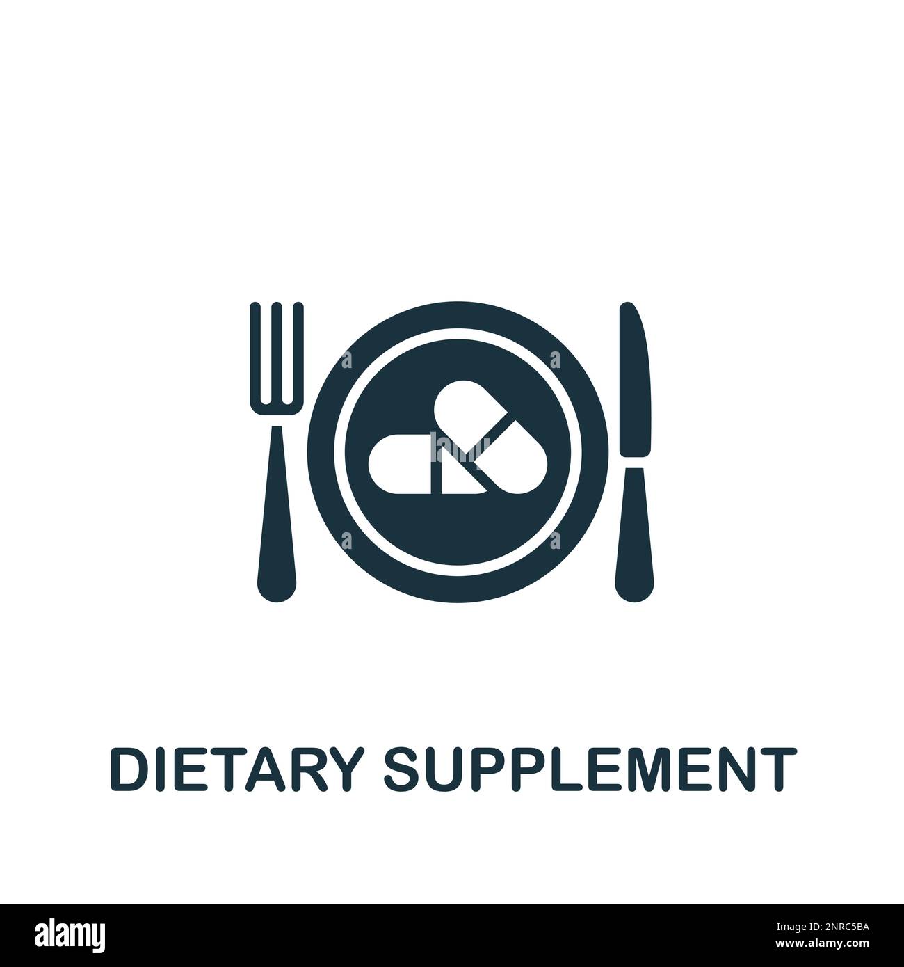 Dietary supplement icon. Monochrome simple sign from pharmacy ...