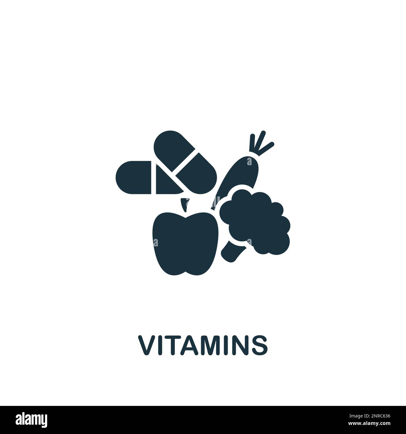 Vitamins icon. Monochrome simple sign from pharmacy collection ...