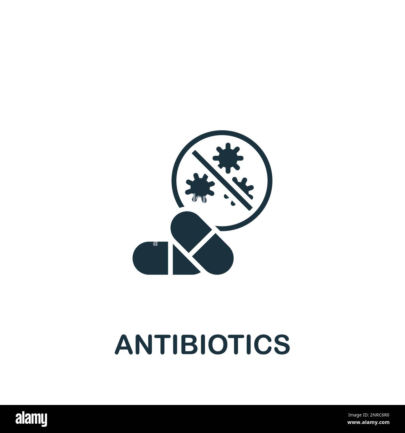 Antibiotics icon. Monochrome simple sign from pharmacy collection ...