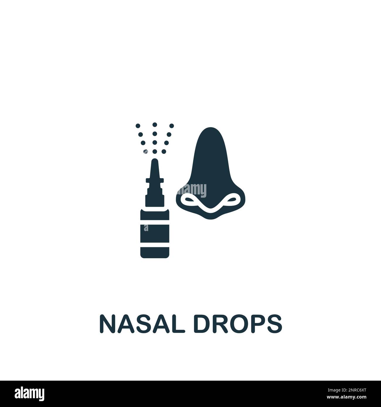 Nasal drops icon. Monochrome simple sign from pharmacy collection ...