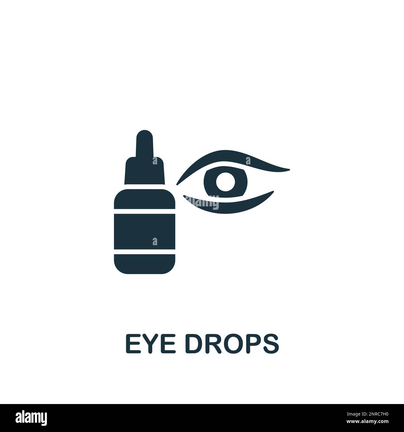 Eye drops icon. Monochrome simple sign from pharmacy collection. Eye ...