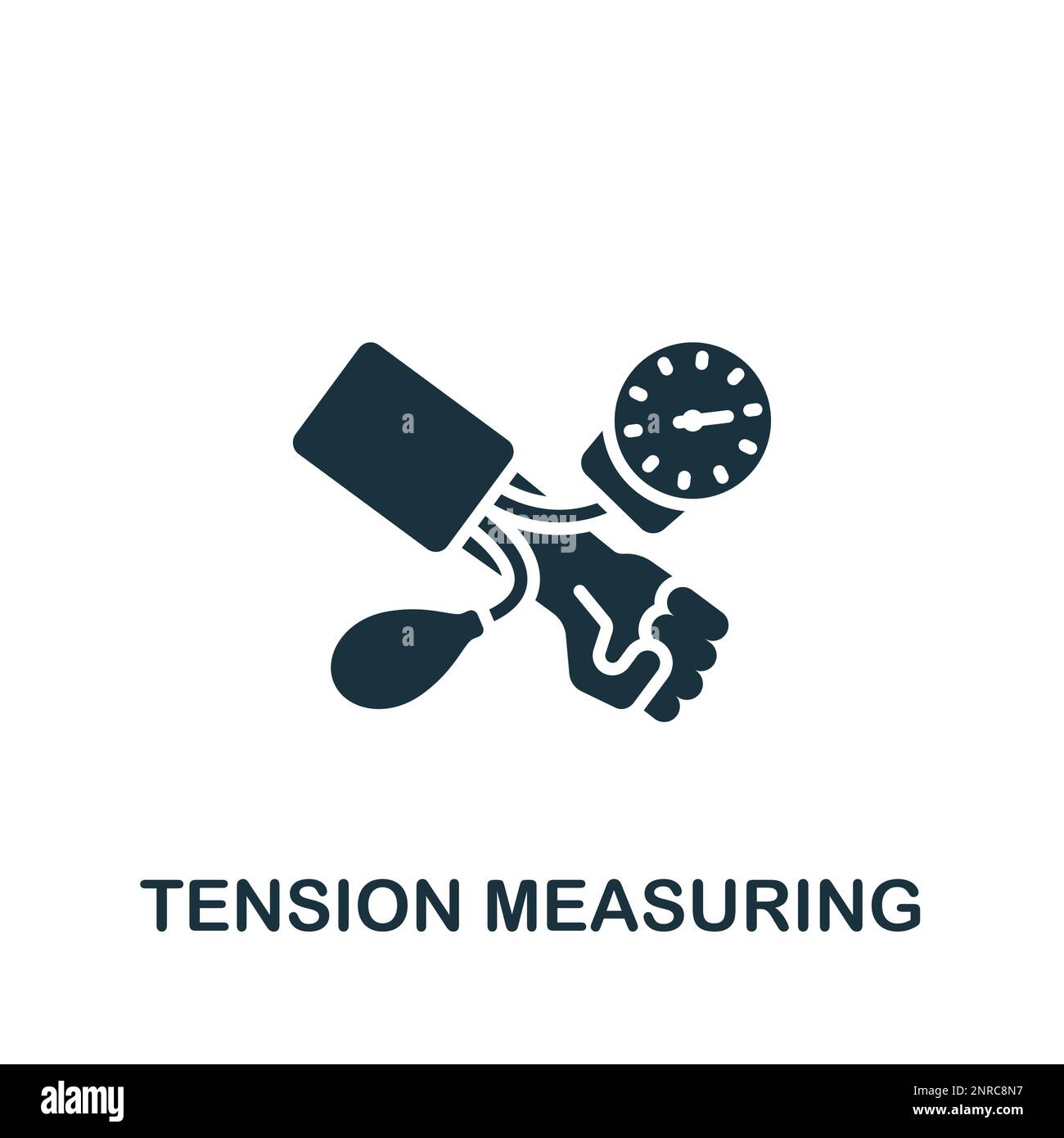 Tension measuring icon. Monochrome simple sign from pharmacy collection. Tension measuring icon ...
