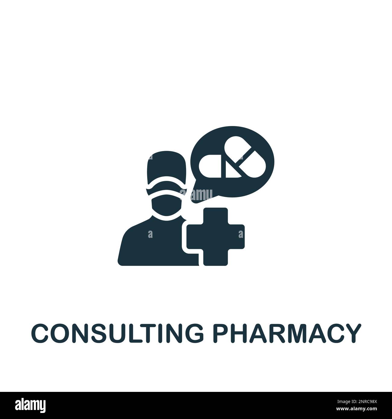 Consulting pharmacy icon. Monochrome simple sign from pharmacy ...
