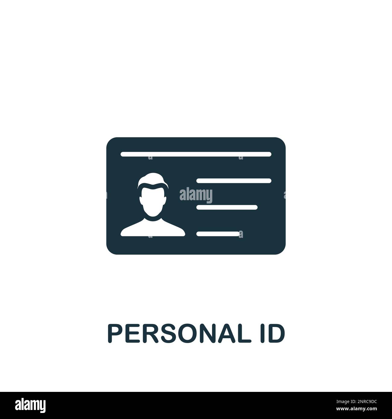 Personal ID icon. Monochrome simple sign from security collection ...