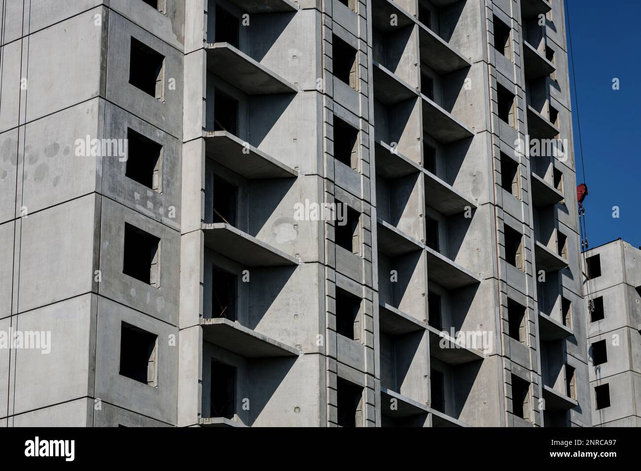 construction of multi-apartment residential buildings. Work in progress ...