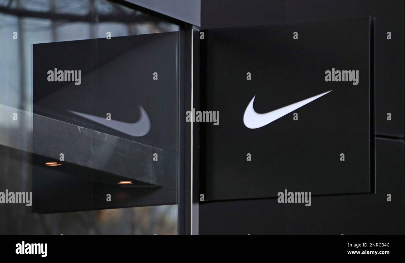 The logo of NIKE is seen at Omotesando in Shibuya Ward, Tokyo on ...