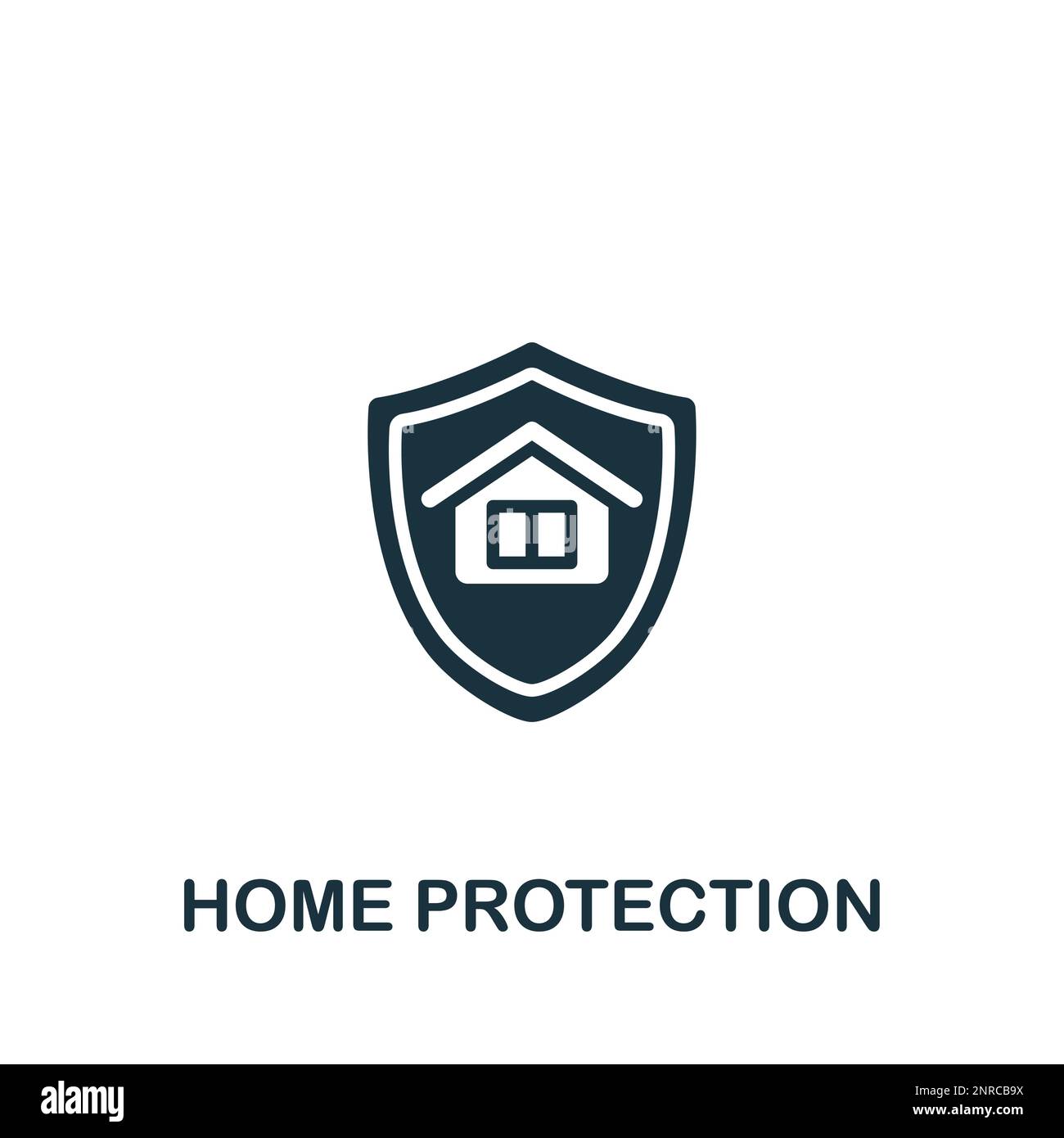 Home protection icon. Monochrome simple sign from security collection ...