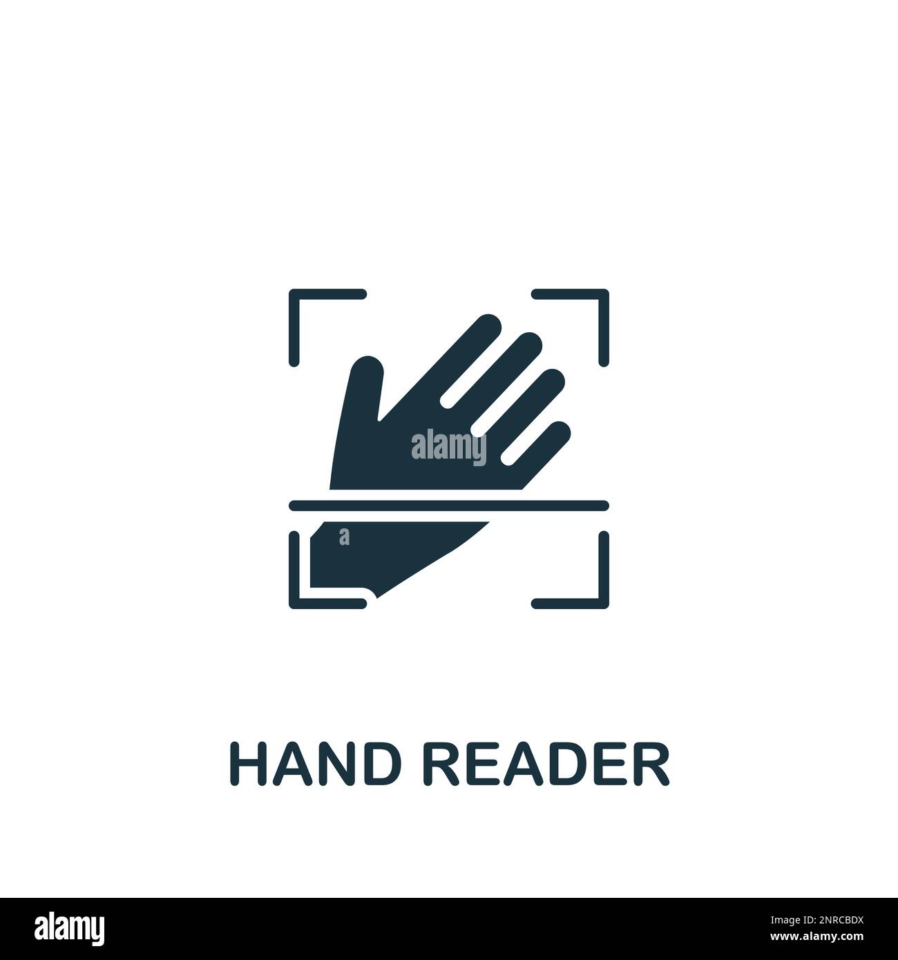 Hand reader icon. Monochrome simple sign from security collection. Hand ...