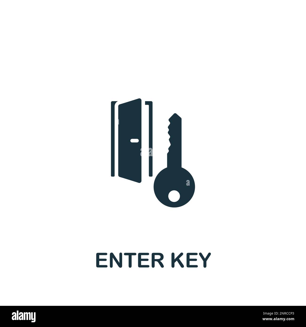 Enter key icon. Monochrome simple sign from security collection. Enter ...