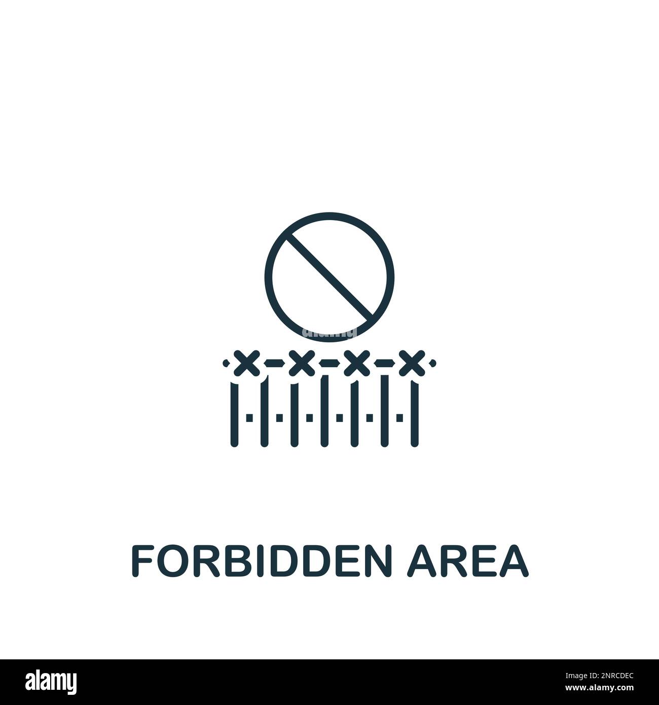 Forbidden area icon. Monochrome simple sign from security collection ...