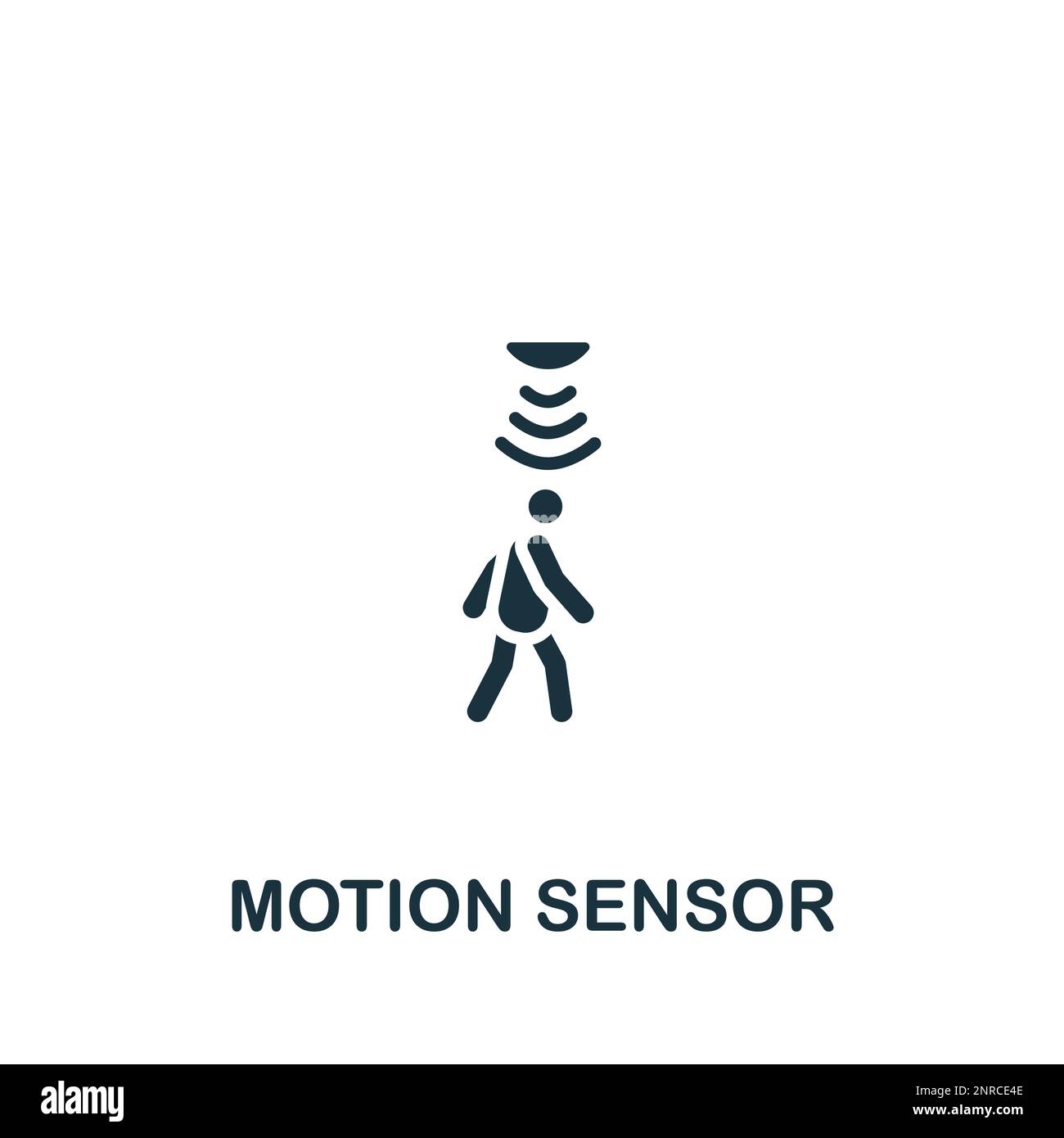 Motion sensor icon. Monochrome simple sign from security collection ... Motion sensor icon. Monochrome simple sign from security collection ...