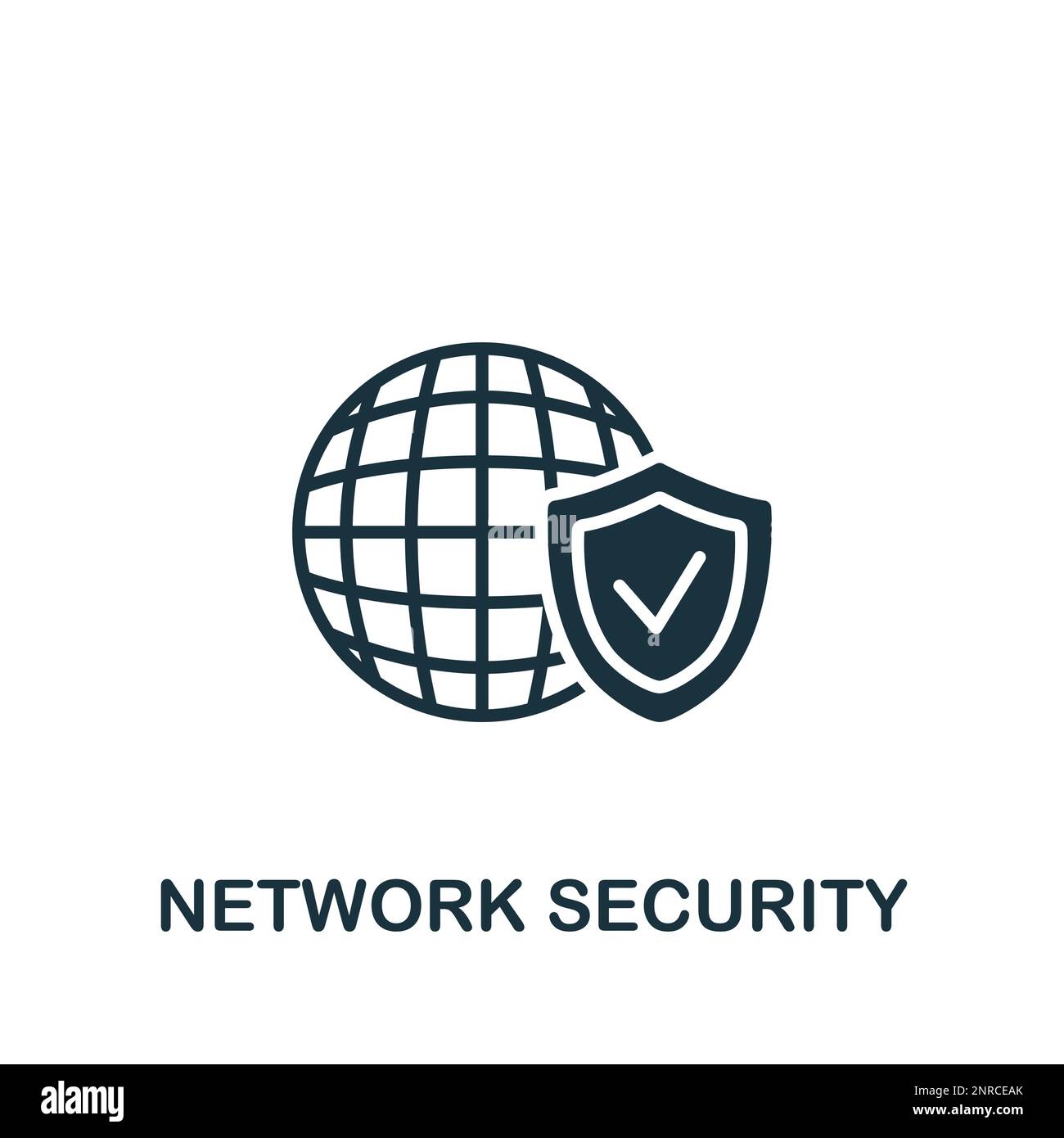 Network security icon. Monochrome simple sign from security collection ... Network security icon. Monochrome simple sign from security collection ...