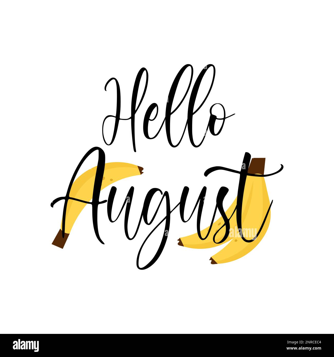 Hello August inspirational lettering for summer holidays print. Fruity ...
