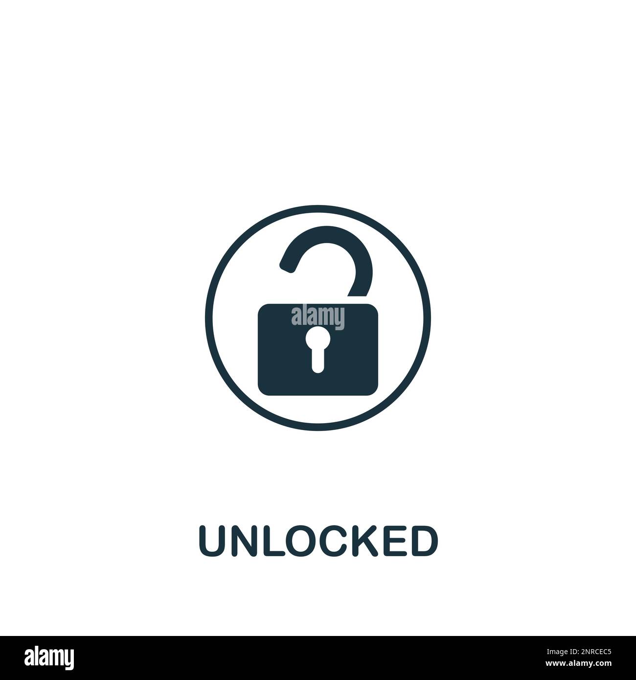 Unlocked icon. Monochrome simple sign from security collection ...