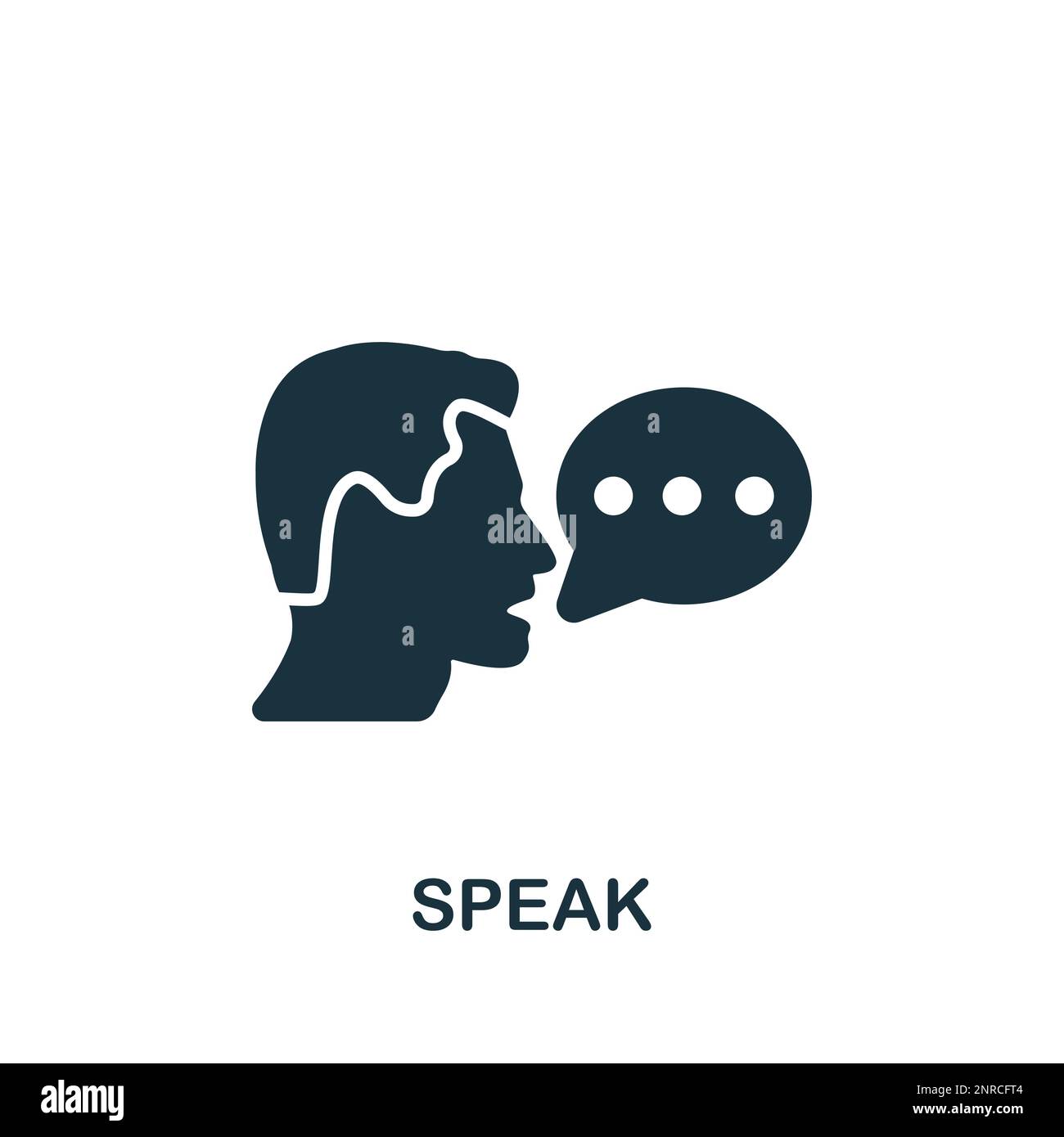 Speak icon. Monochrome simple sign from speech collection. Speak icon ...