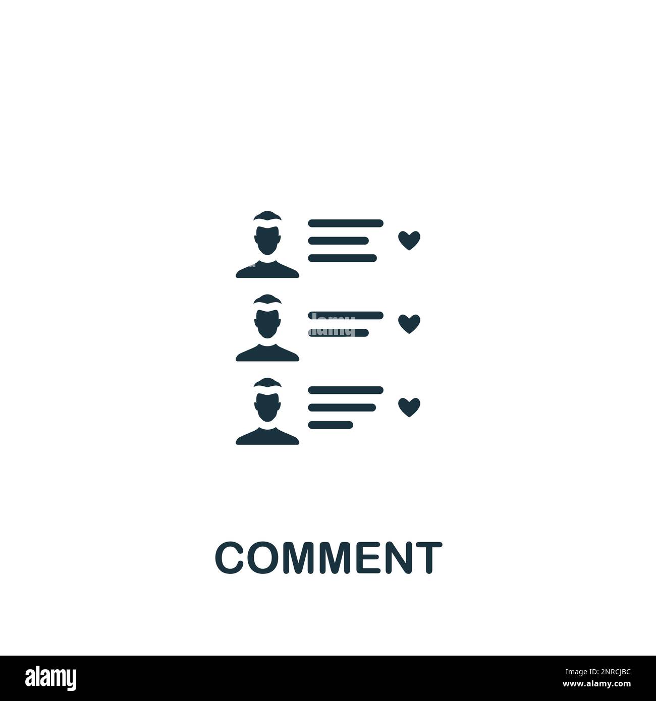 Comment icon. Monochrome simple sign from speech collection. Comment ...
